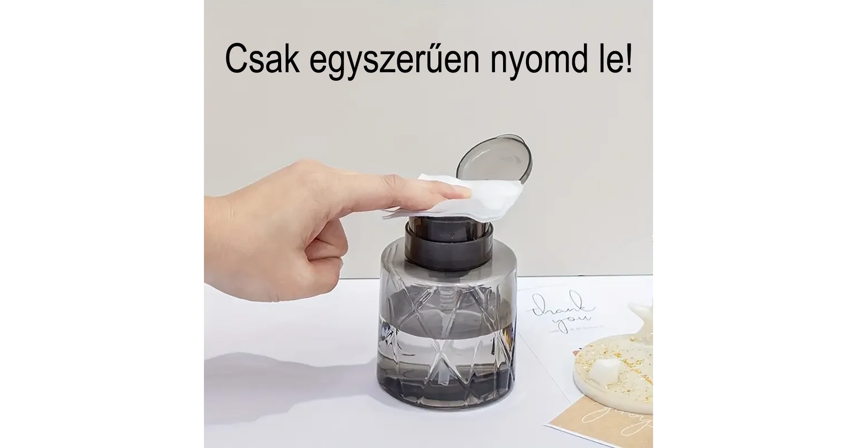 Pumpás adagoló flakon 220ml, vatta nedvesítéséhez